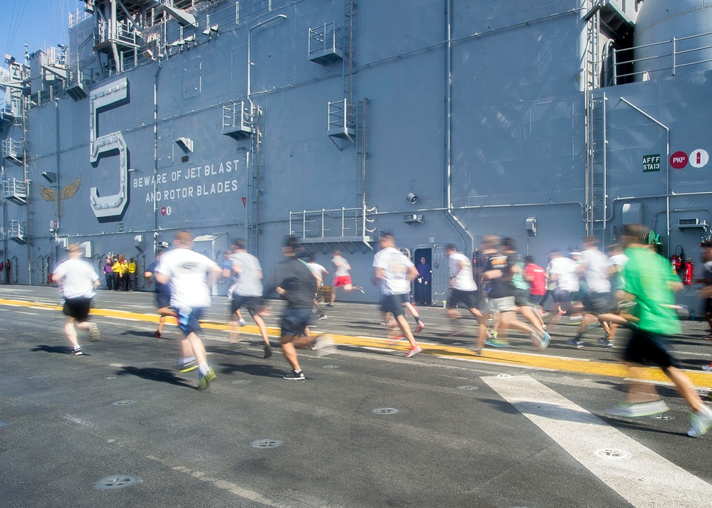 DVIDS - Images - Peleliu SCPOA holds 5K flight deck run [Image 1 of 3]