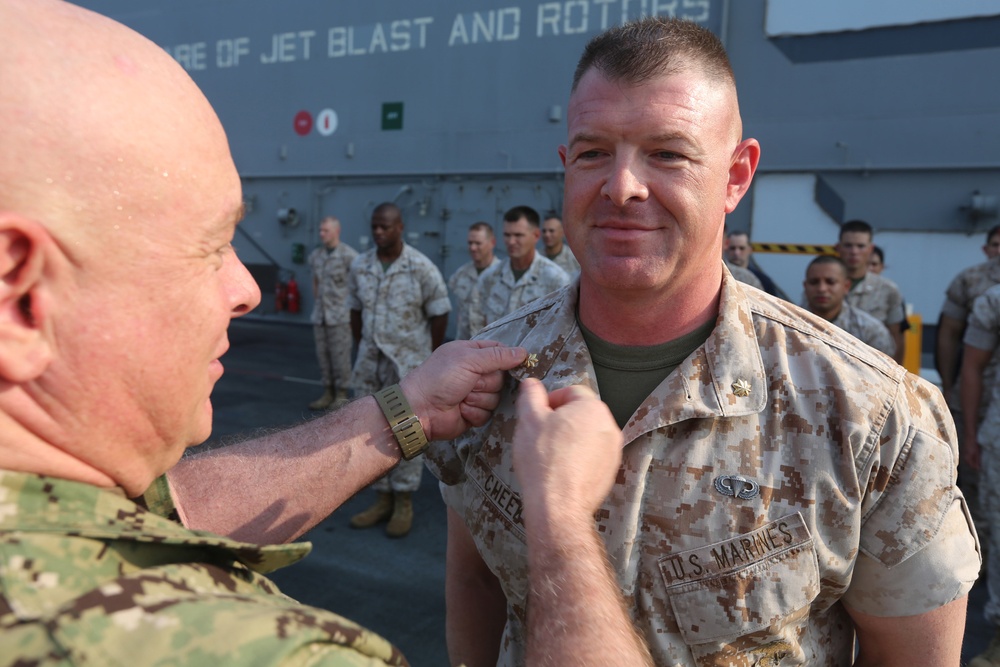 DVIDS - Images - CLB-22 officer promoted aboard Bataan