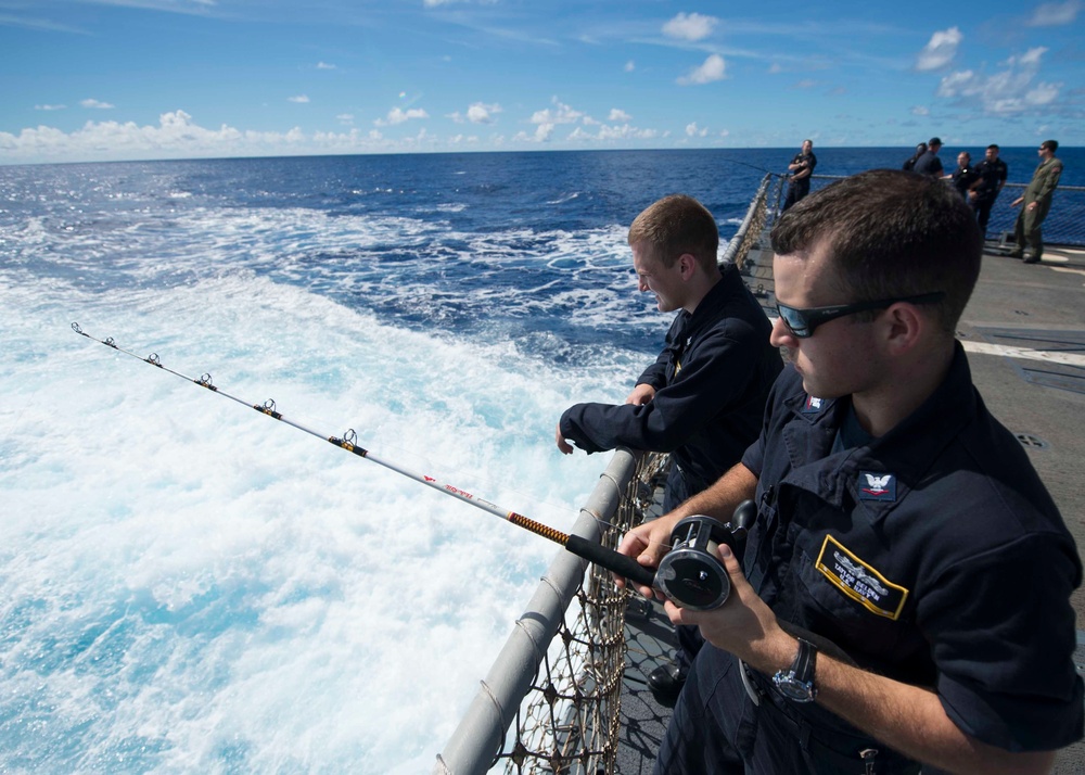 DVIDS - Images - USS Dewey sailors participate in fish call [Image 2 of 3]