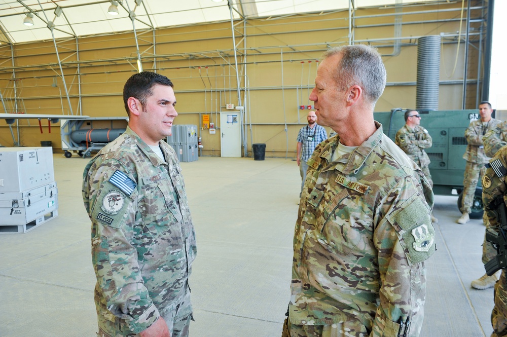 DVIDS - News - 455th AEW commander, command chief visit Kandahar Airfield