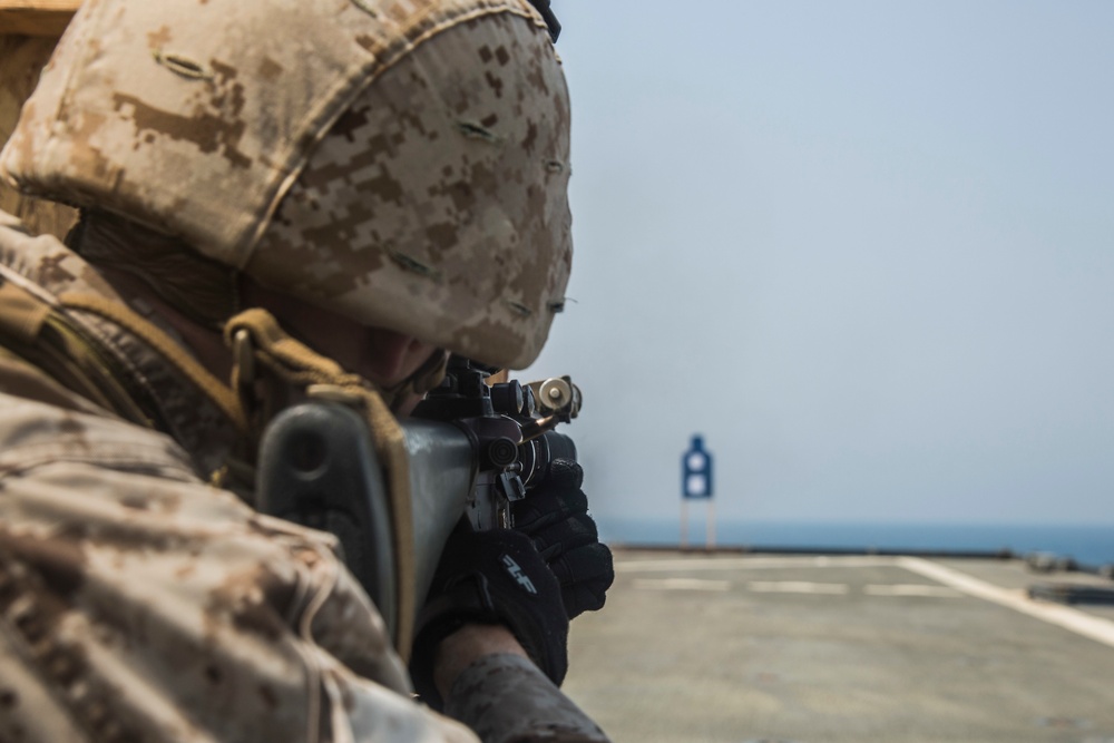 DVIDS - Images - U.S. Marines combat marksmanship at sea [Image 1 of 5]