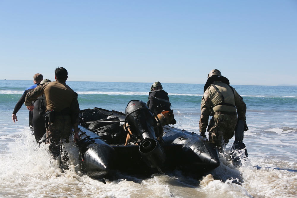 DVIDS - Images - 1st MSOB Canine Handler Surf Passage and Zodiac insert ...