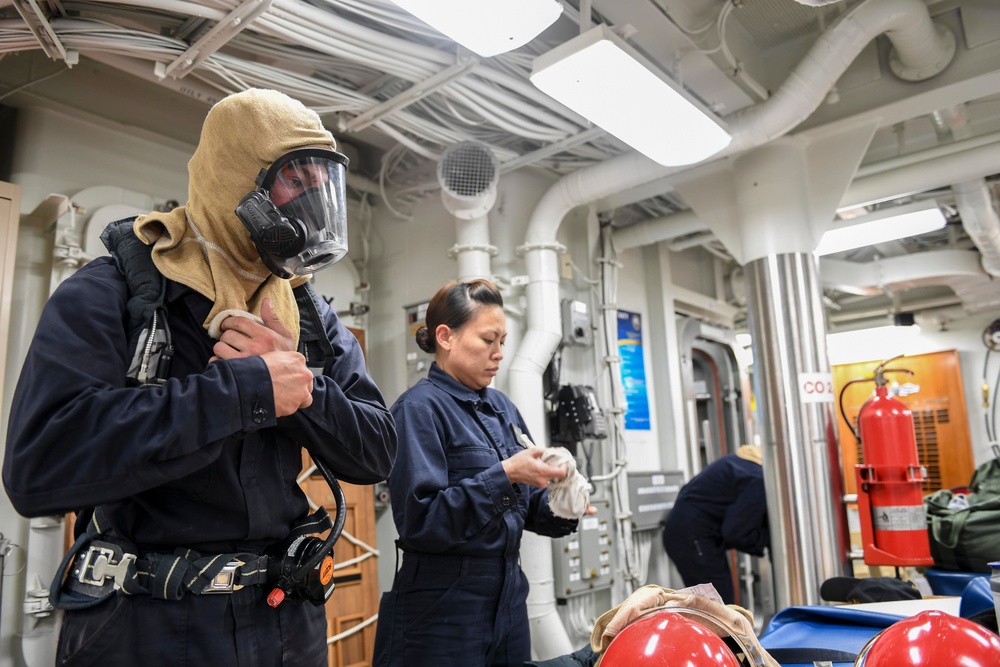 DVIDS - Images - Damage Control Training Team Drill aboard USS Wayne E ...