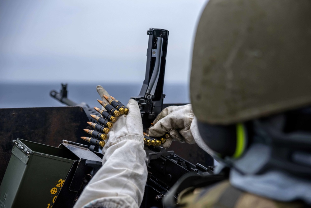 DVIDS - Images - Green Bay Sailors fire an M240B machine gun off the ...