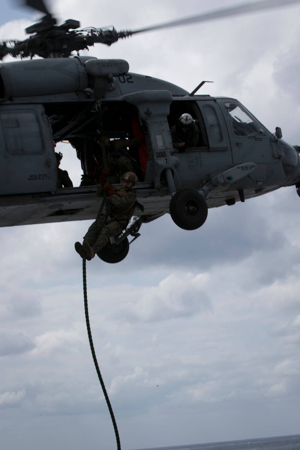 DVIDS - Images - Recon Marines fast rope from an MH-60S aboard the USS ...
