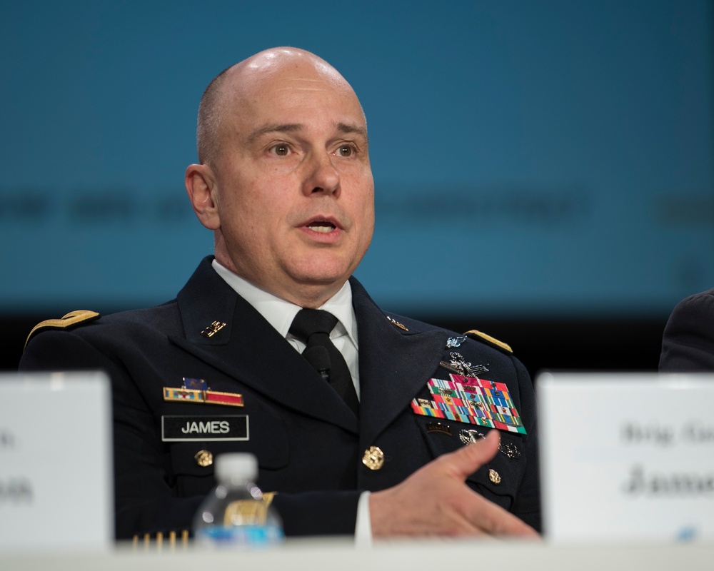 DVIDS - Images - Brig. Gen. James at 34th Space Symposium [Image 1 of 2]