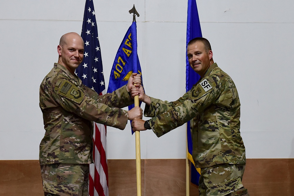 DVIDS - Images - 407th ESFS welcomes new commander [Image 2 of 2]