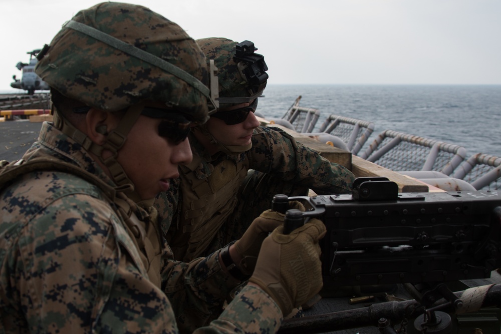 DVIDS - Images - Weapons Company Marines fire machine guns aboard the ...