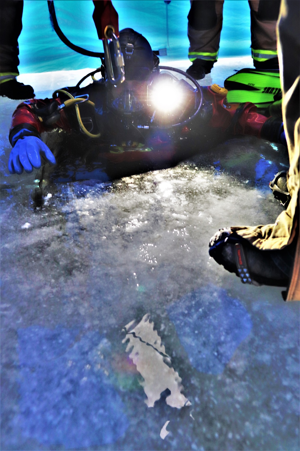 DVIDS - Images - Fort McCoy firefighters practice diving under ice for ...