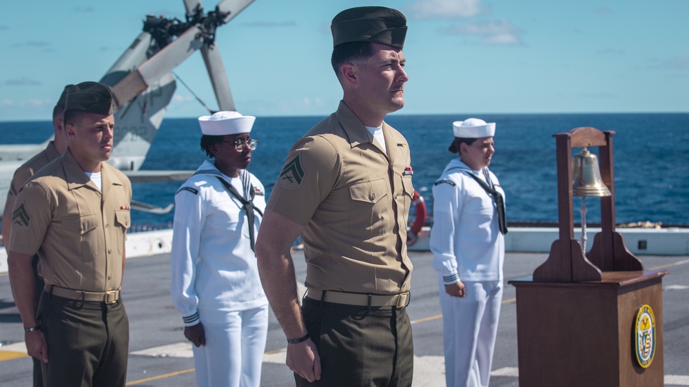 DVIDS - Images - 11th MEU Burial at Sea aboard USS JPM [Image 1 of 16]