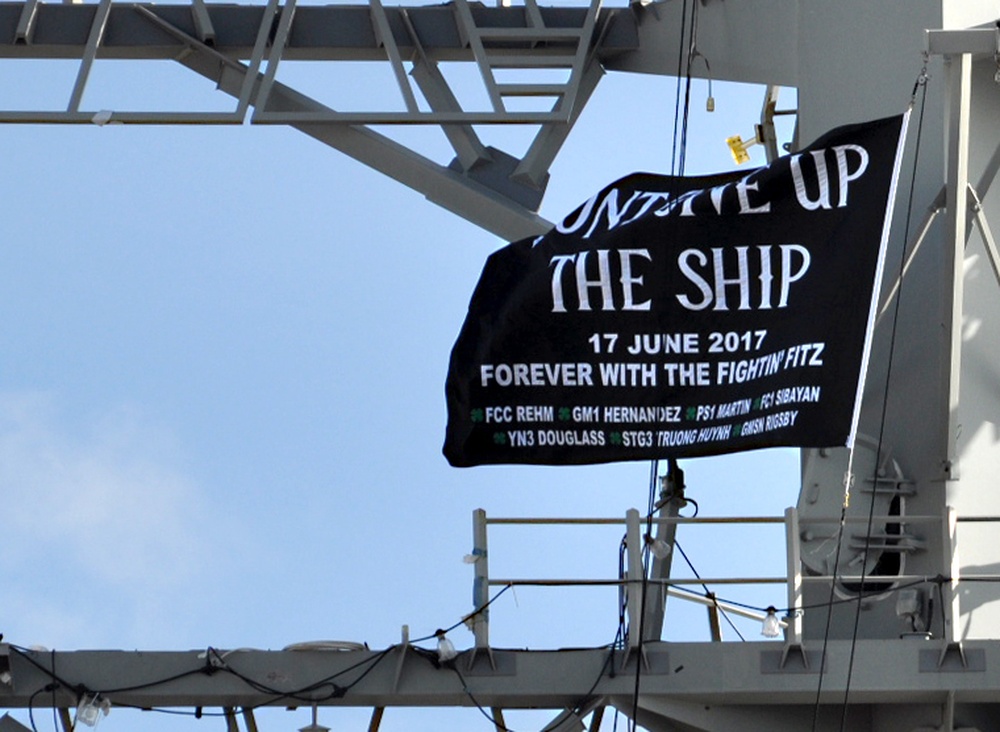 DVIDS - News - Fitzgerald Crew Unveils Commemorative Flag