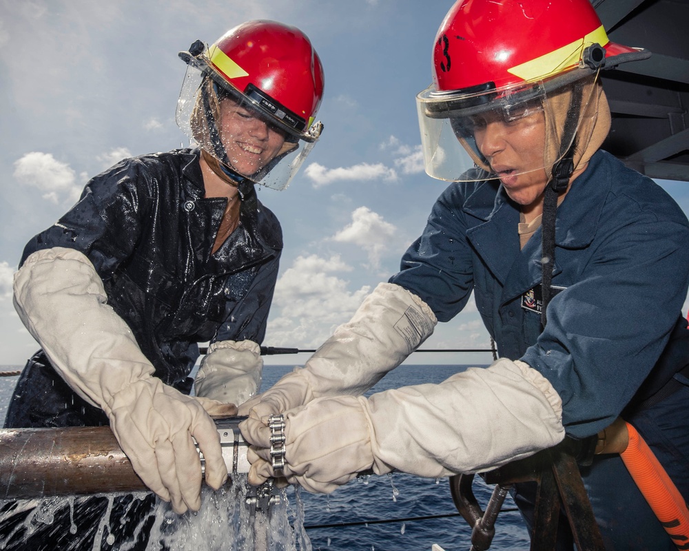 DVIDS - Images - USS Chancellorsville Pipe Patching [Image 2 of 3]
