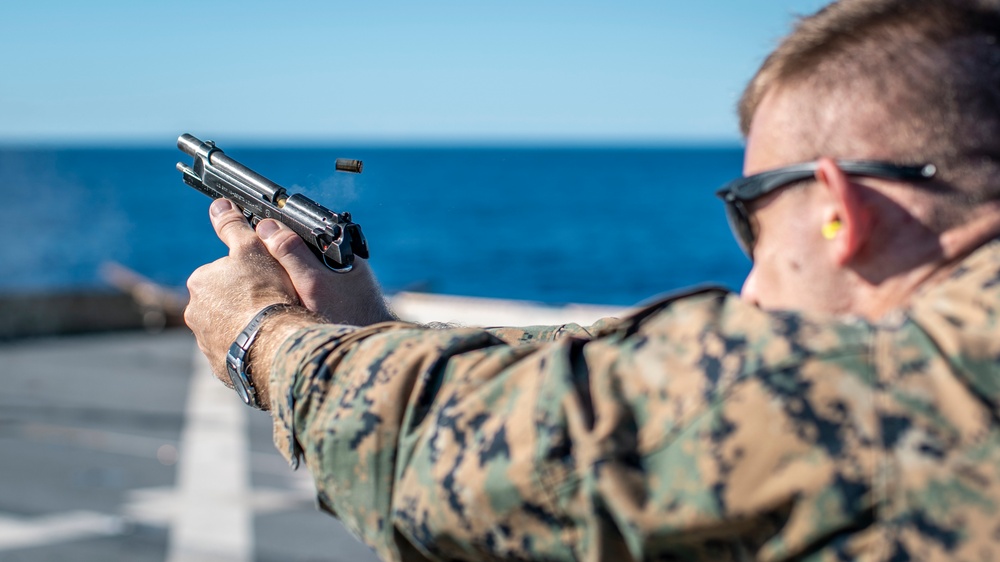 DVIDS - Images - 11th MEU conducts pistol range aboard USS John P ...