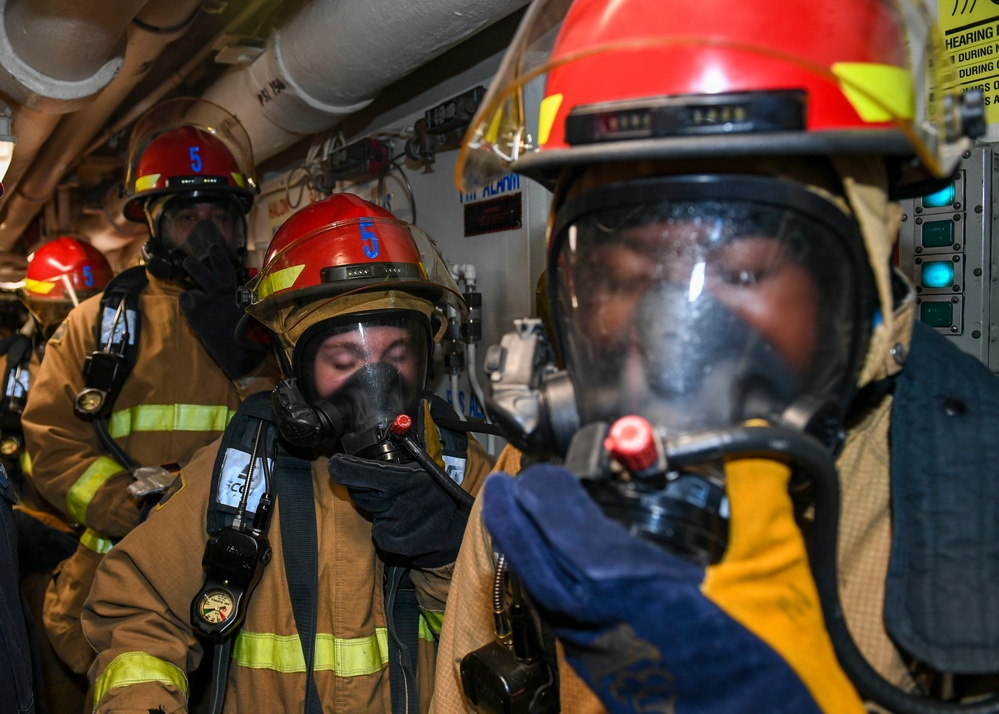 DVIDS - Images - USS Normandy Conducts Damage Control Drill [Image 2 of 3]