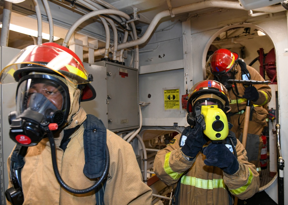 DVIDS - Images - USS Normandy Conducts Damage Control Drill [Image 3 of 3]