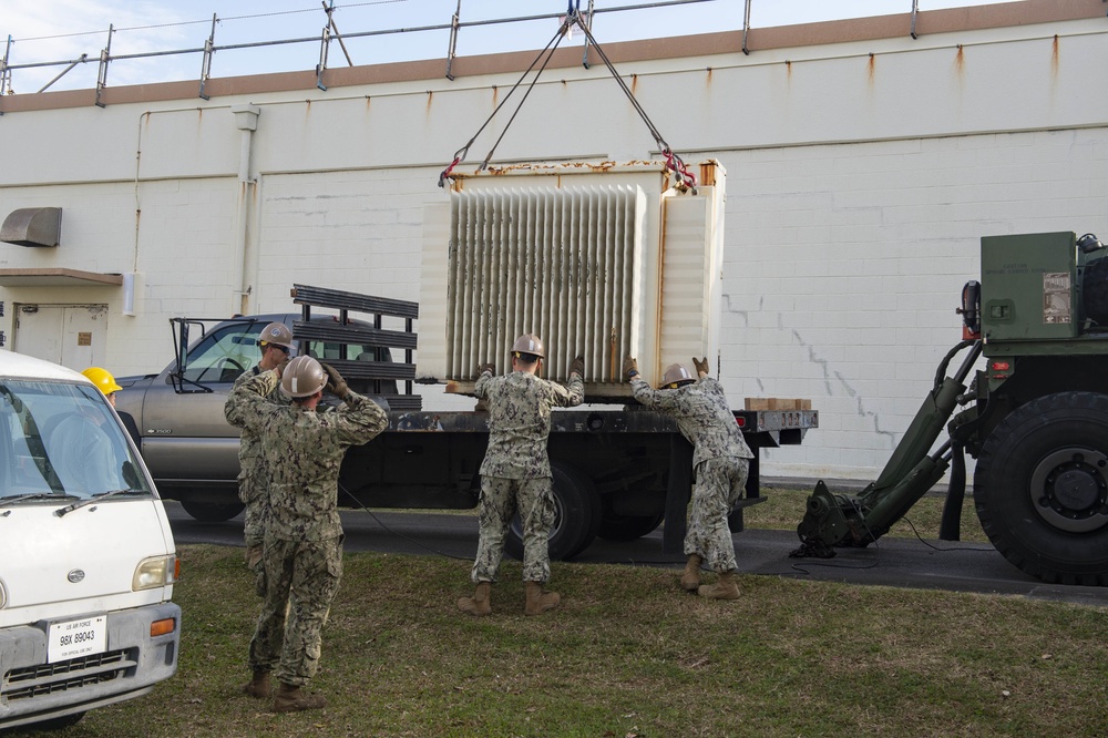 DVIDS - Images - U.S. Navy Seabees with NMCB-5 replace a transformer at ...
