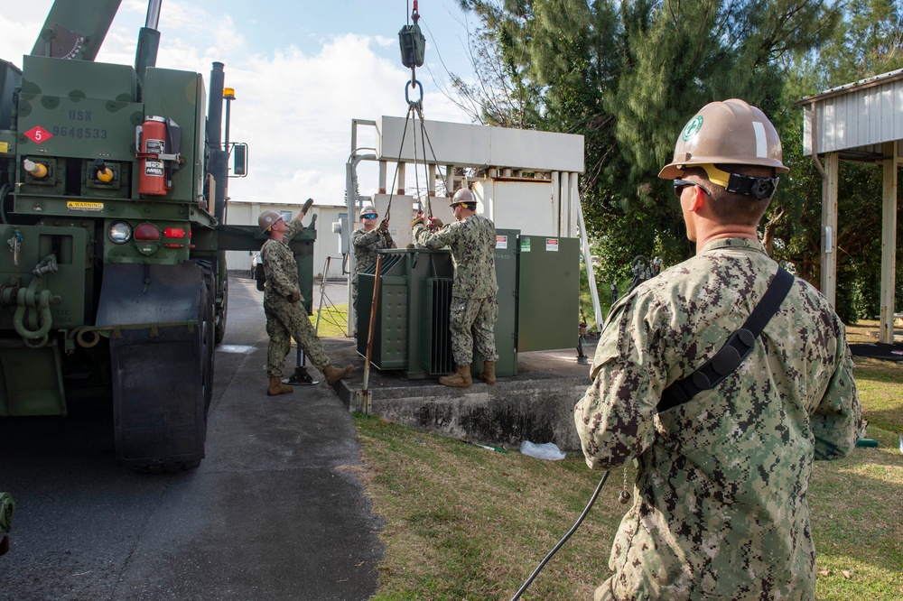 DVIDS - Images - U.S. Navy Seabees with NMCB-5 replace a transformer at ...