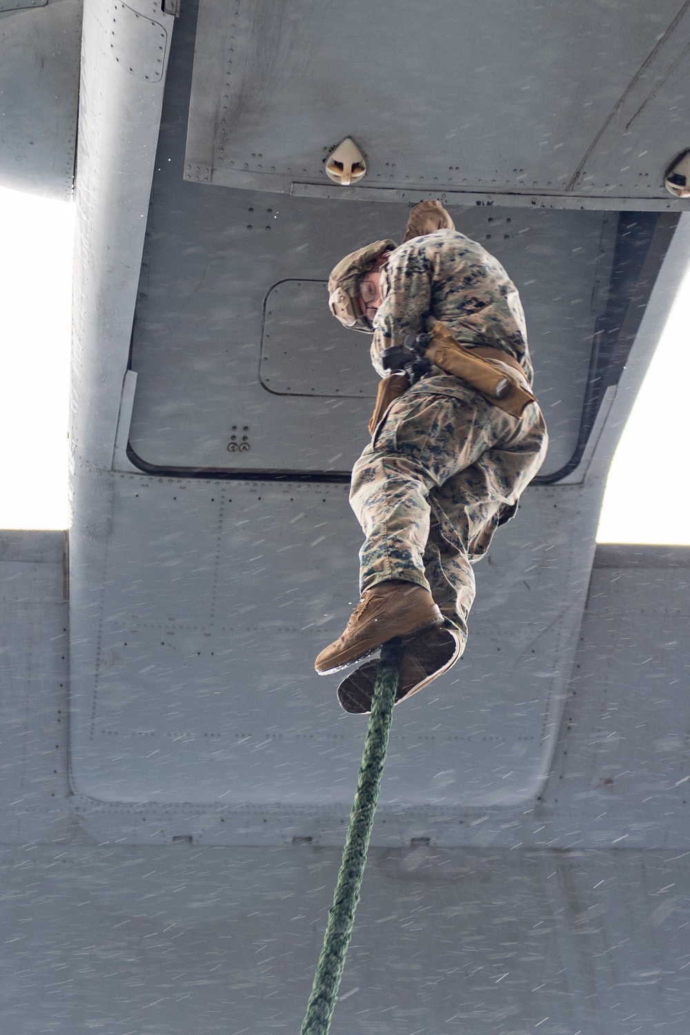 DVIDS - Images - Marines aboard USS America (LHA 6) Perform A Fast Rope ...