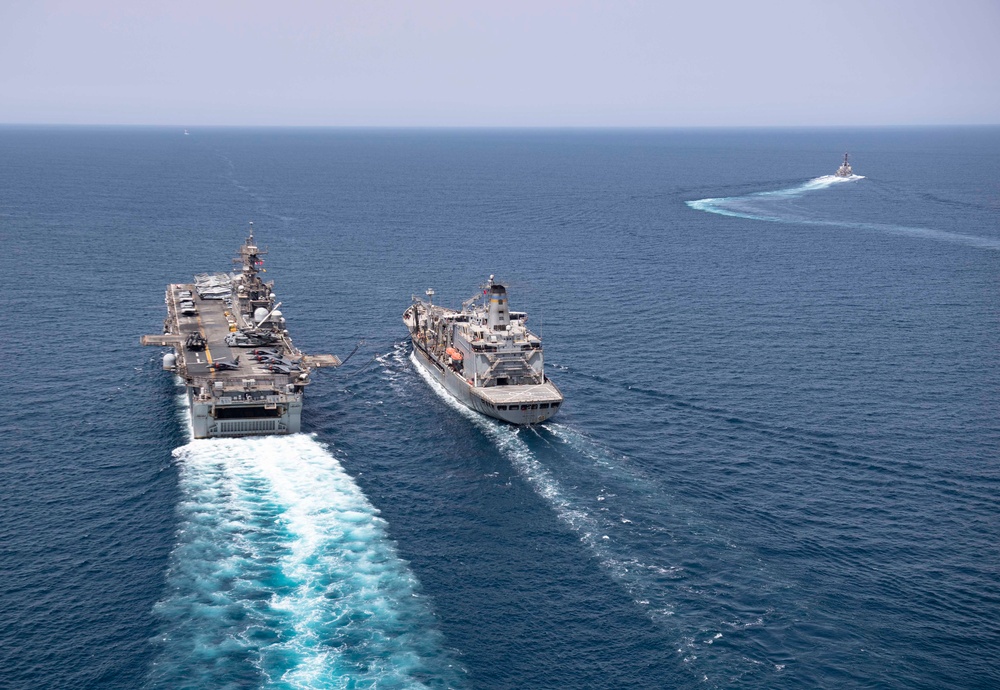 DVIDS - Images - USS Bataan (LHD 5) replenishment-at-sea with USNS ...