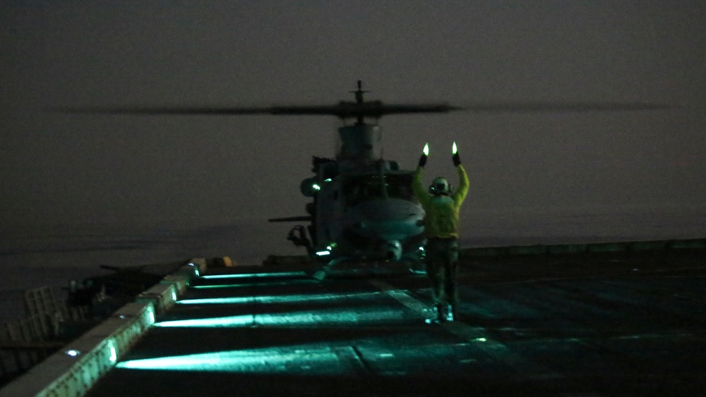 DVIDS - Images - Marines partake in night training aboard the USS New ...