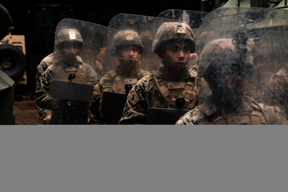 DVIDS - Images - 31st MEU Marines conduct riot control training aboard ...
