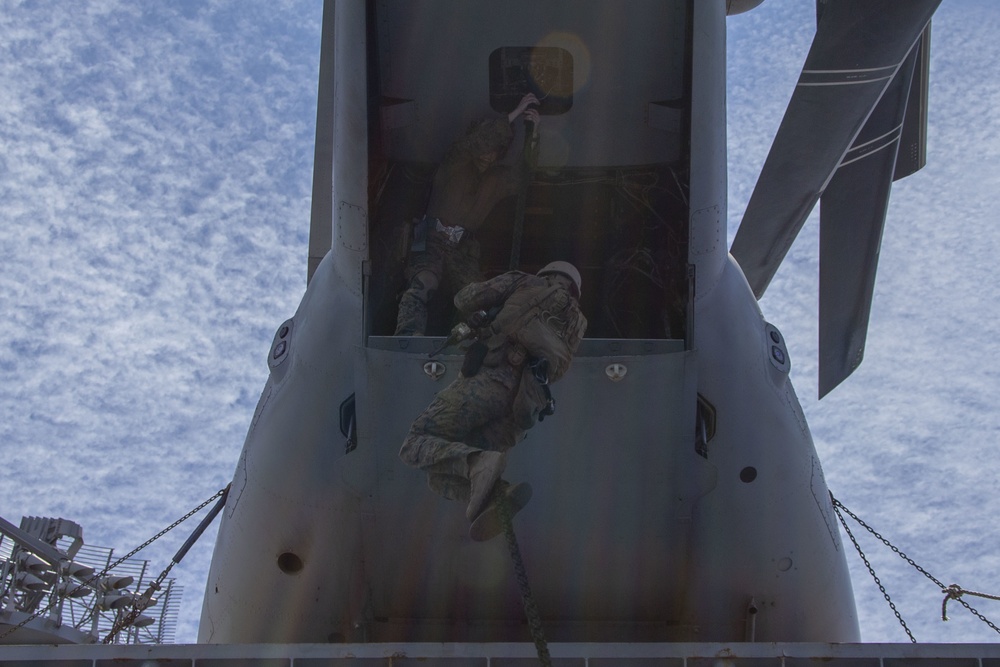 DVIDS - Images - USS America, MRF fast roping [Image 1 of 7]