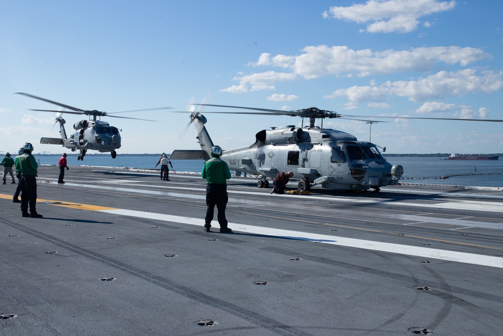 DVIDS - News - HSM-70, Gerald R. Ford Conduct Flight Operations In-port