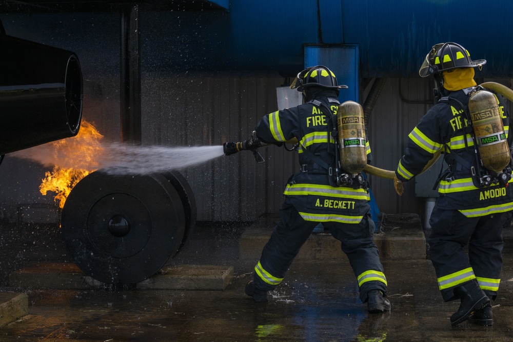 DVIDS - Images - 177th firefighters conduct aircraft fire training ...