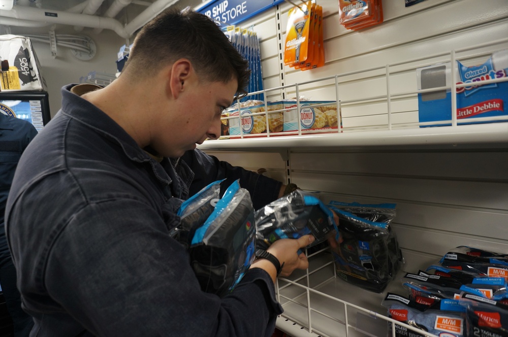 DVIDS - Images - USS Lake Champlain (CG 57) Restocking Ship Store