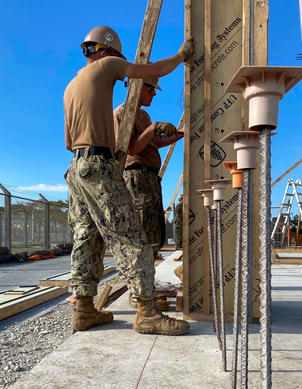 DVIDS - Images - US Navy Seabees with NMCB-5 build formwork for the ...