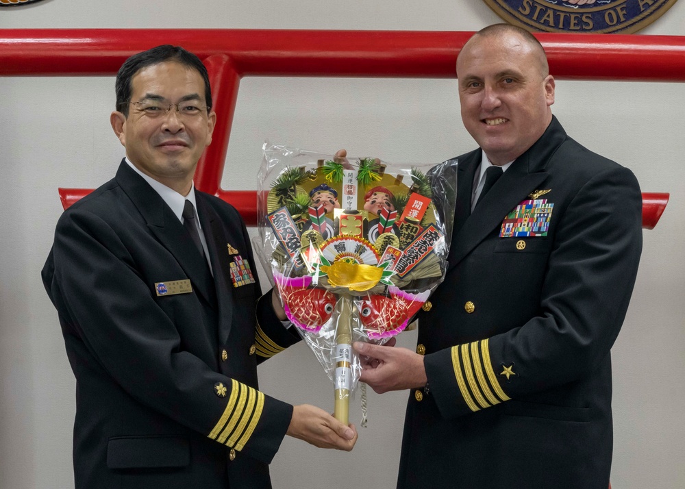 DVIDS - Images - CFAO - JMSDF SAAO Wreath/Kumade Exchange [Image 2 of 2]