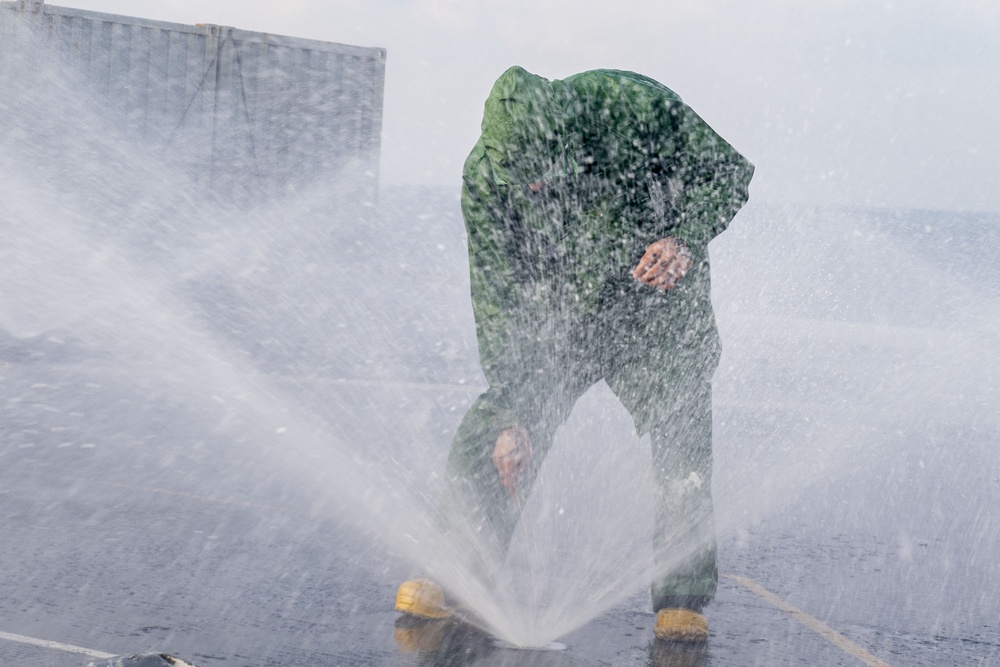 DVIDS - Images - USS America Sailors Conduct a Counter Measure Washdown ...