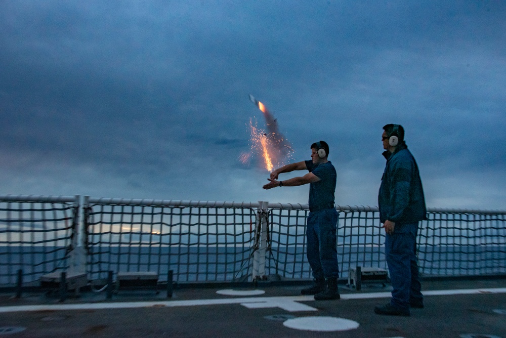 DVIDS - Images - USCGC Stratton crew conduct pyrotechnic training ...