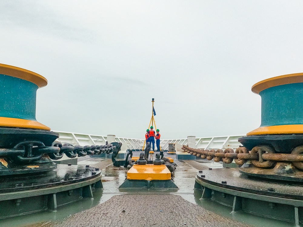 DVIDS - Images - USCGC Stratton crew anchor in Suva, Fiji [Image 1 of 7]