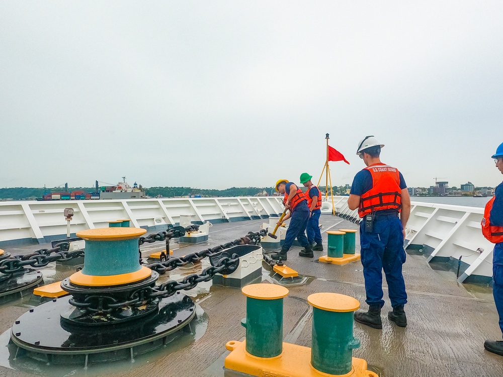 DVIDS - Images - USCGC Stratton crew anchor in Suva, Fiji [Image 3 of 7]