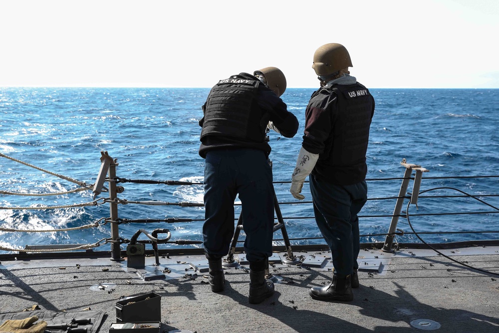 DVIDS - Images - USS Ross Sailors hold crew-served weapon shoot [Image ...