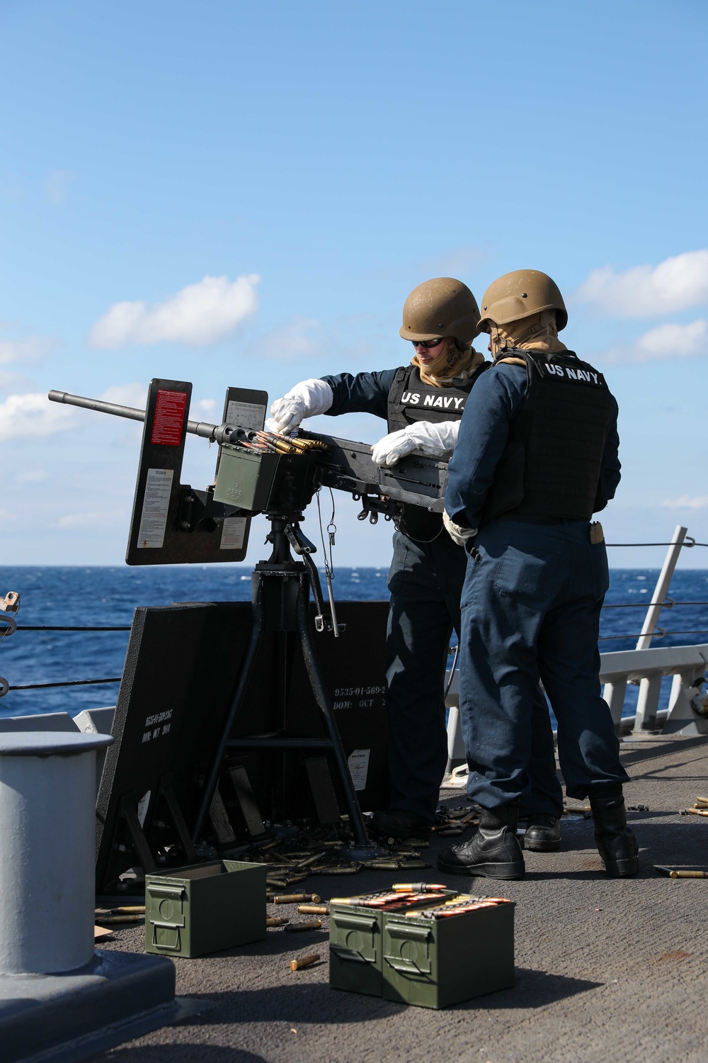 DVIDS - Images - USS Ross Sailors hold crew-served weapon shoot [Image ...