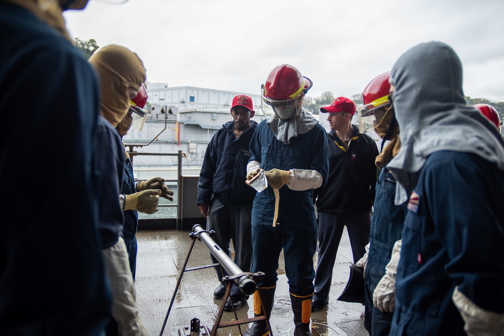 DVIDS - Images - USS Ronald Reagan (CVN 76) Pipe Patching Drill [Image ...