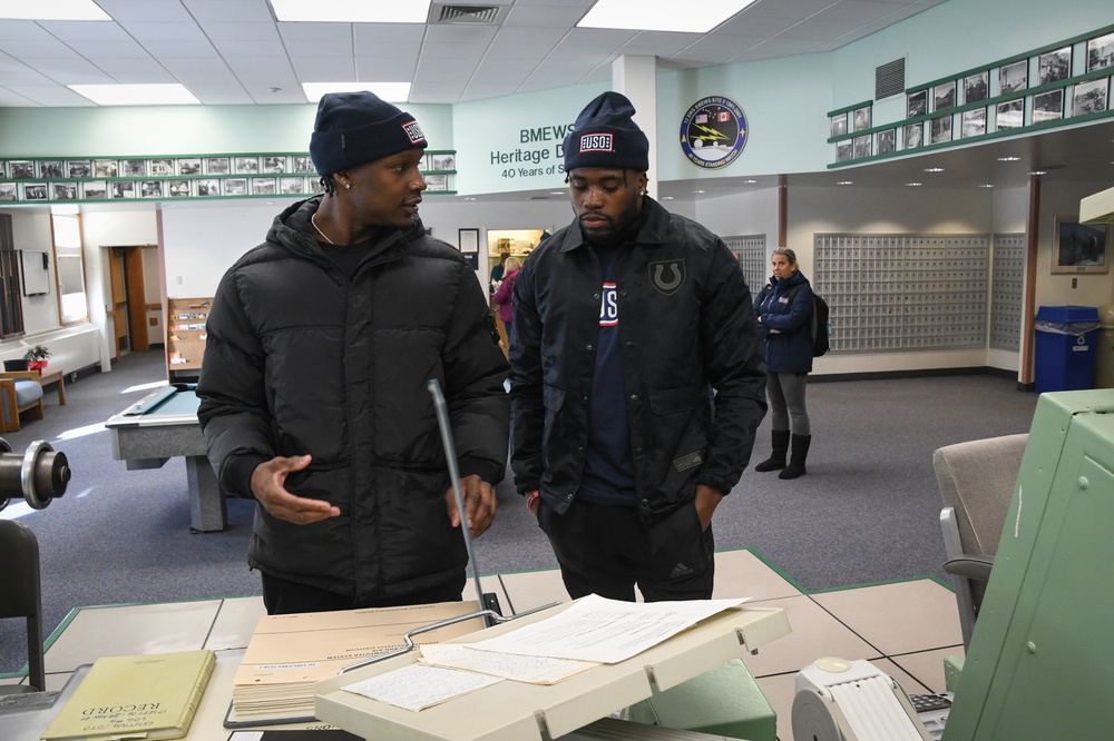 DVIDS - Images - NFL players on USO tour visit Airmen and Guardians of ...