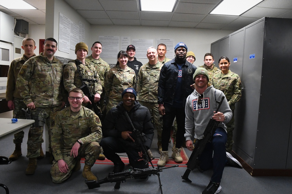 DVIDS - Images - NFL players on USO tour visit Airmen and Guardians of ...