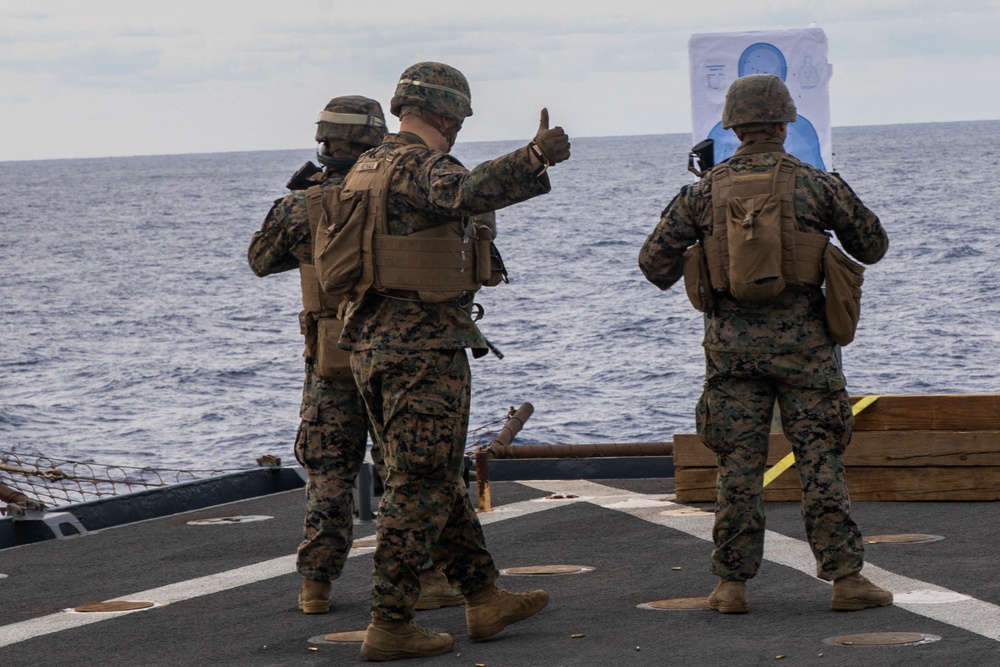 DVIDS - Images - U.S. Marines conduct a range while underway aboard the ...