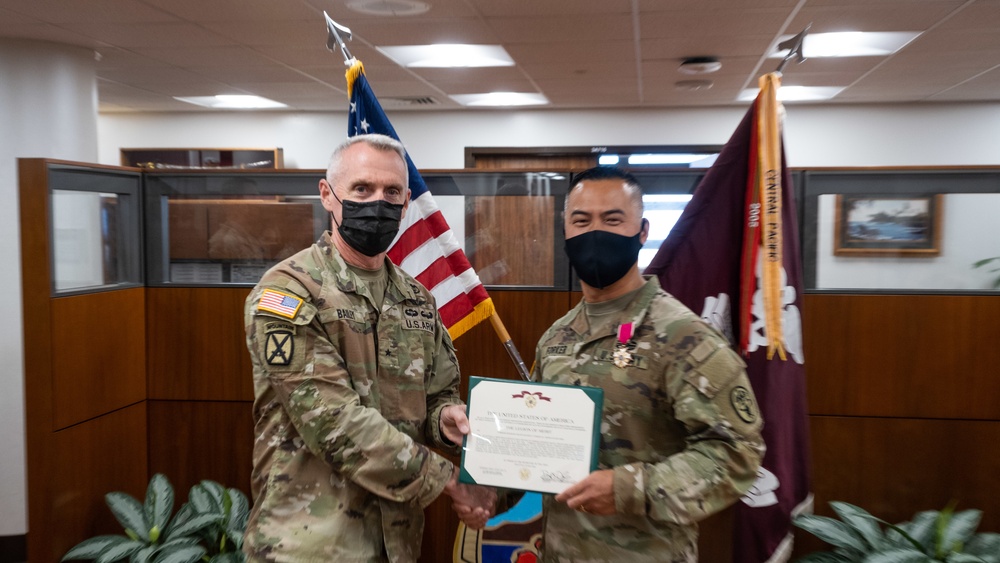 DVIDS - Images - Command Sgt. Maj. Anthony Forker Jr. receives Legion of Merit award from Brig ...