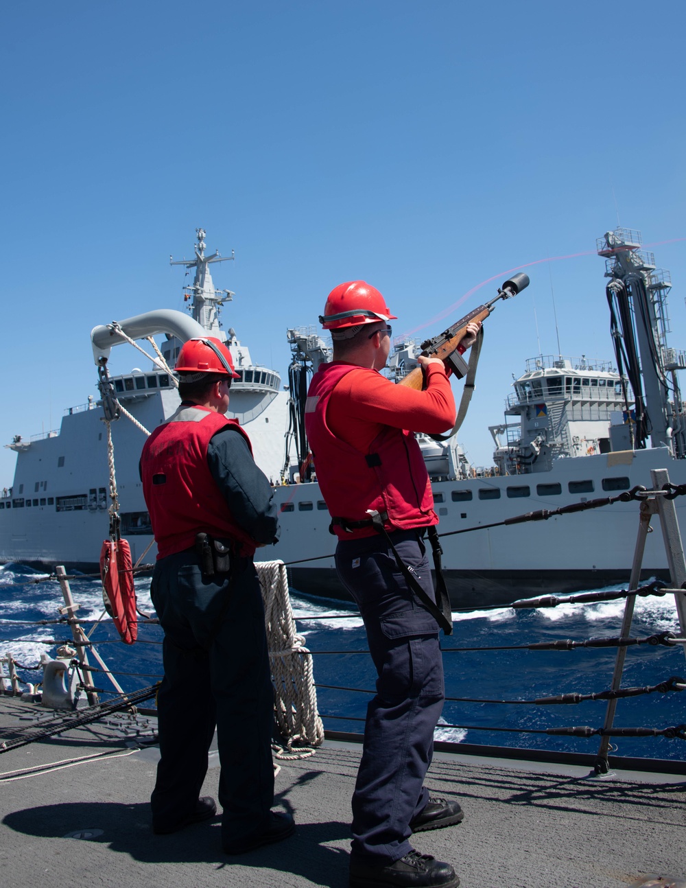 DVIDS - Images - USS Forrest Sherman replenishment-at-sea with ITS Vulcano