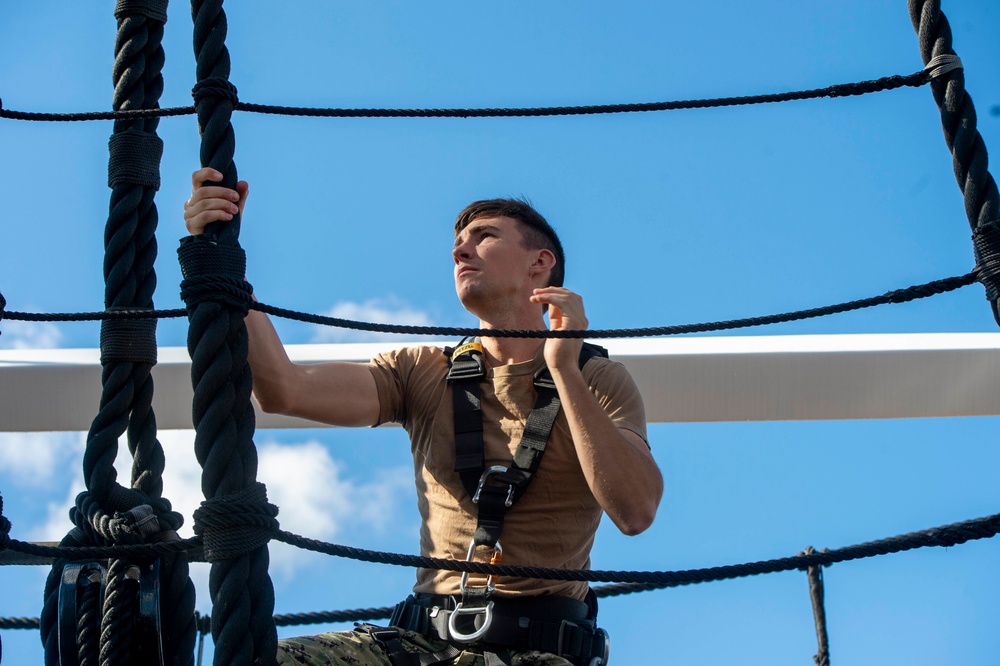 DVIDS - Images - Sailor climbs abord USS Constituiton [Image 2 of 5]