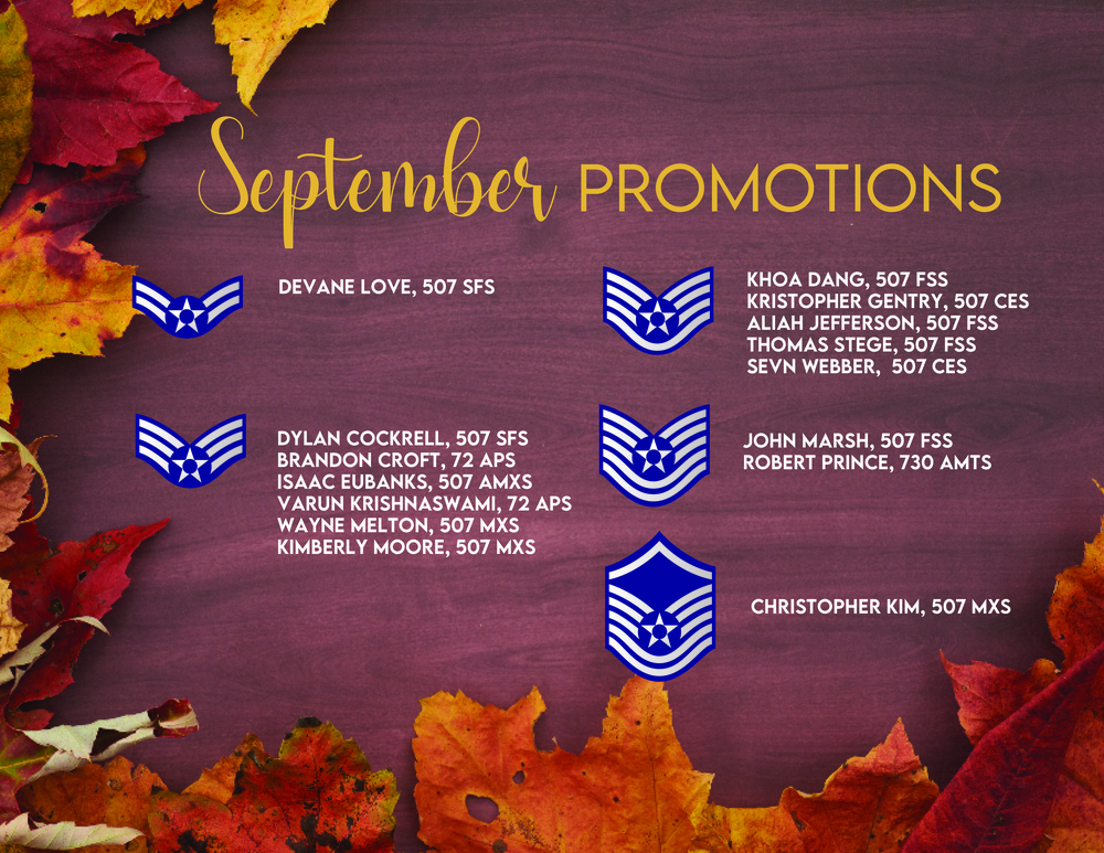 DVIDS - News - 507th ARW September Enlisted Promotions