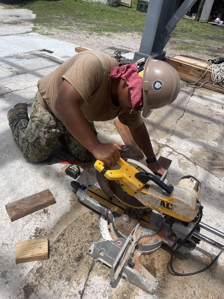 DVIDS - Images - Builder 3rd Class Carlos Hernandez constructs a nailer ...