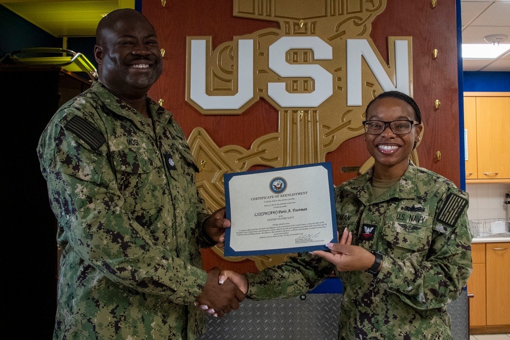 DVIDS - Images - Logistics Specialist Paris Footman Reenlistment ...