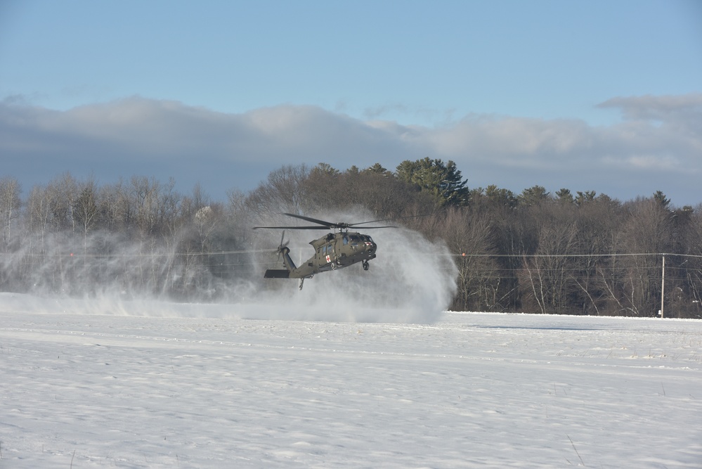 DVIDS - Images - Blackhawk trains over snowy Camp Johnson [Image 3 of 5]