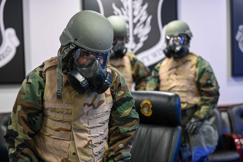 DVIDS - News - 97 CS Airmen soak up readiness skills during MOPP exercise