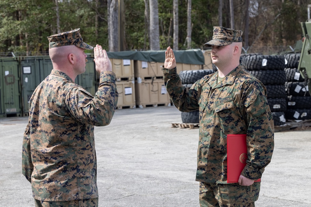DVIDS - Images - 2d LAR LCpl Bryce Lien Reenlistment [Image 2 of 8]